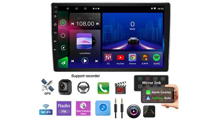 Jmance 10 Inch Android Car DVD Player with Wireless/Wired Carplay & GPS ...