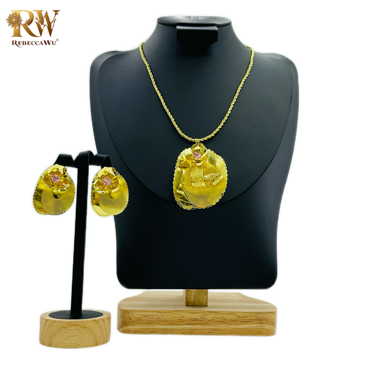 Rebeccawu Jewelry 18K Gold Plated Copper Set Wedding Party Engagement ...