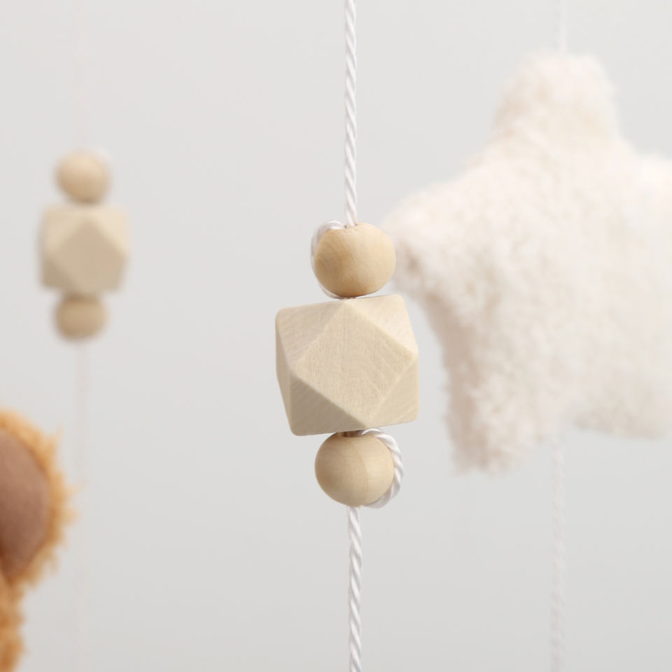 Boucle Cot Mobile Neutral Nursery Mobile White Cloud Baby Crib Mobile ...