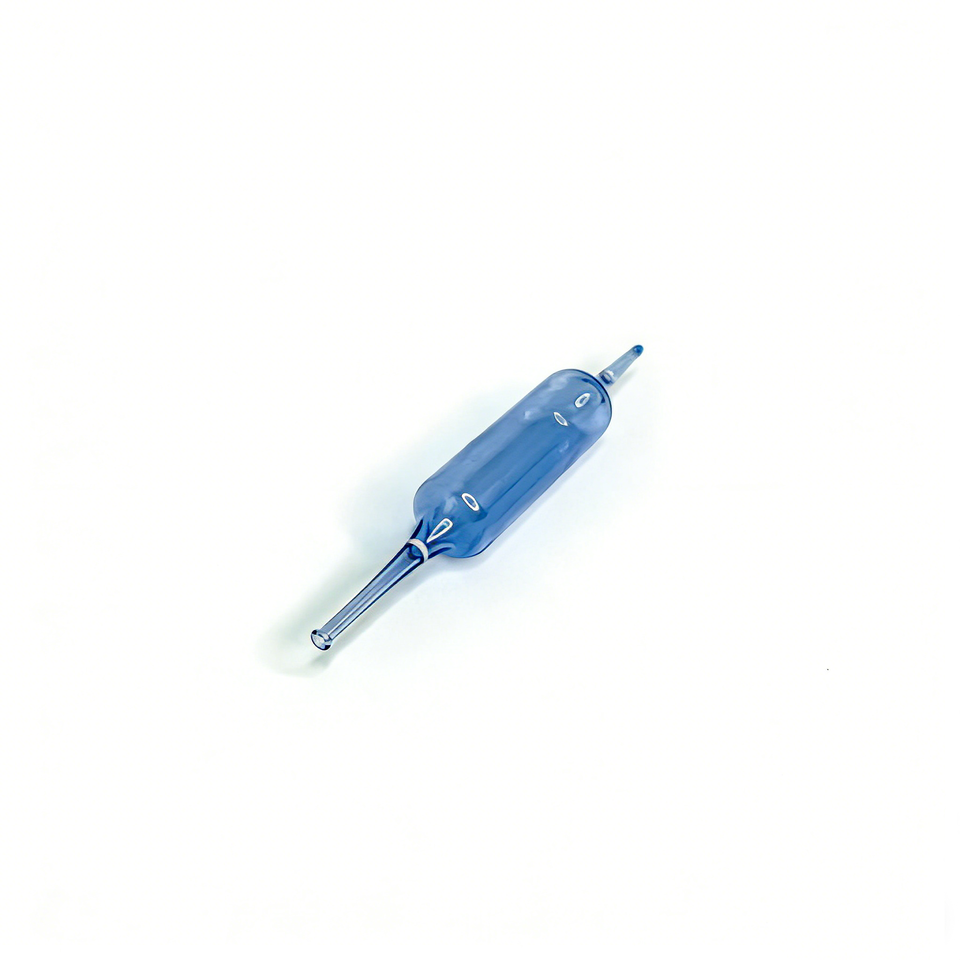 Pharmaceutical Blue Glass Double Tip Ampoule Curved Neck Easy-to-Break ...