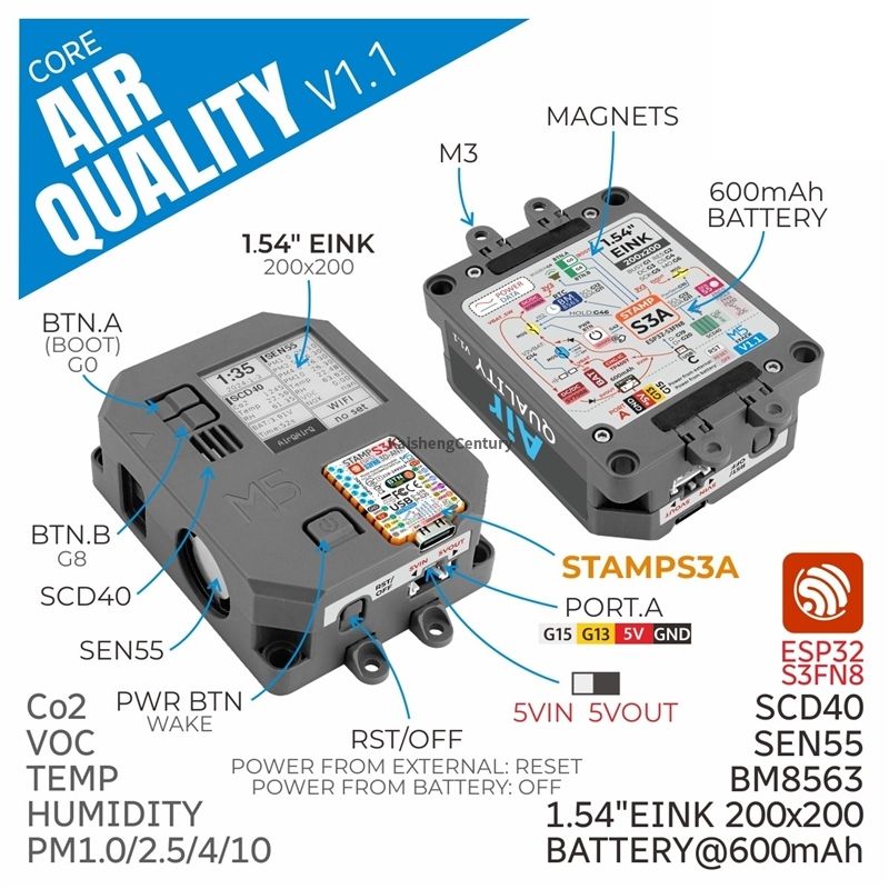 Air Quality V1.1 low power air quality monitoring device Stamp-S3A ...