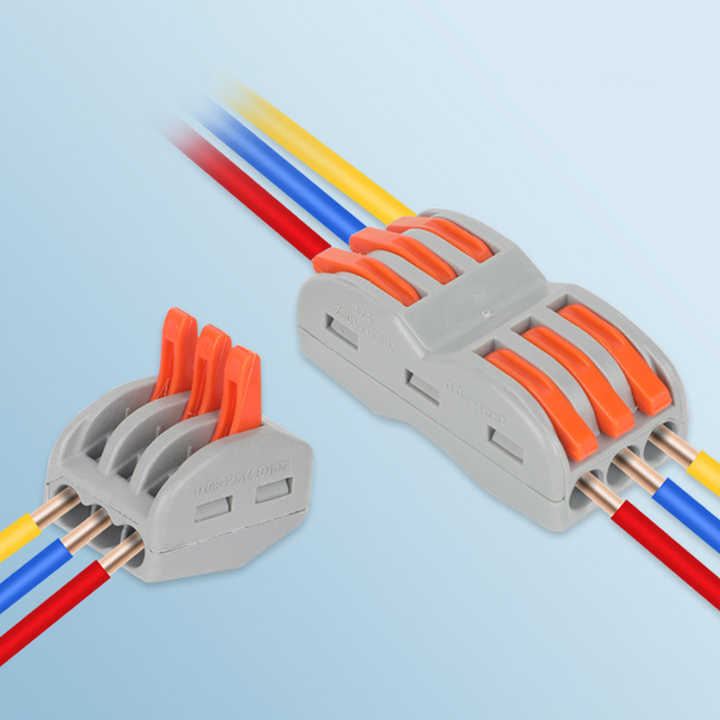 Model 223 Compact Quick Connect Crimp Terminal 3P Splicing Copper Pins ...
