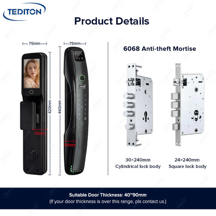 Tediton Smart Camera Door Lock - Secure & Convenient