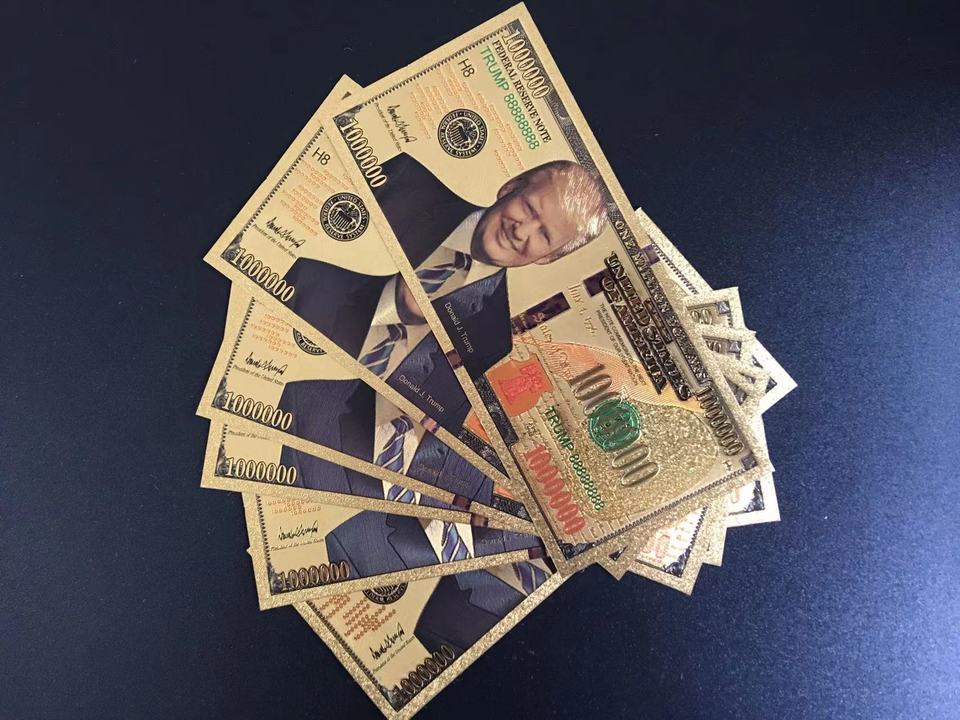 Colorful Gold Foil Plated US Dollar Banknote Collection Waterproof ...