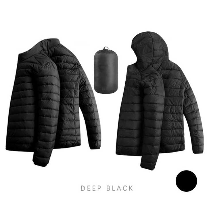 Men Winter Puffer Jacket Duck Down Jackets Casual Portable Winter Coat ...