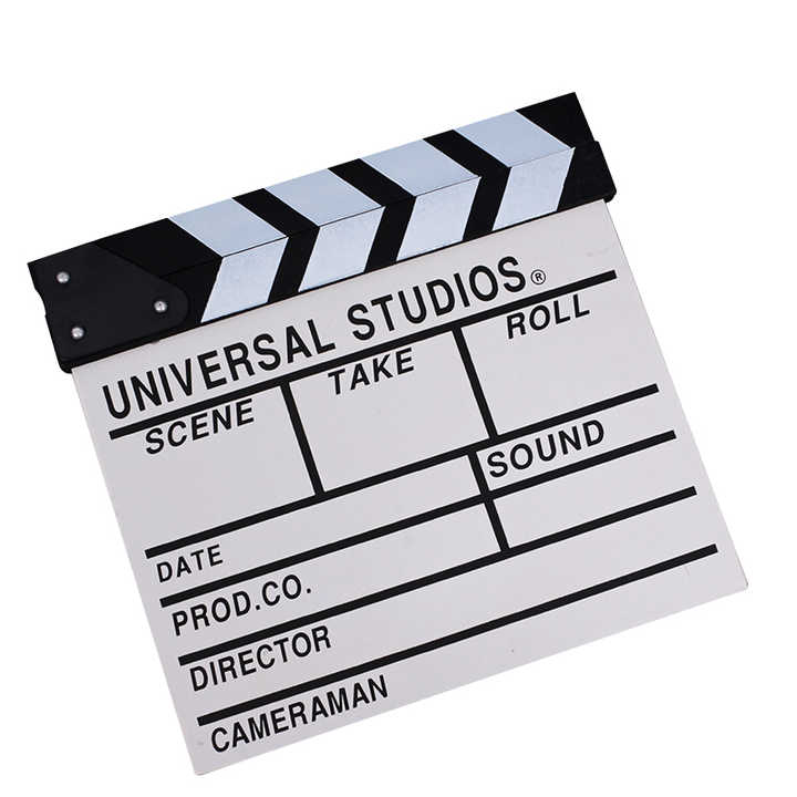Movie Theater Record Board Wooden Black and White English Clapper ...