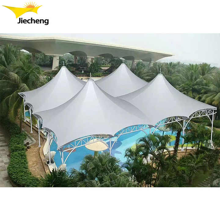 Polygon tent PVDF tensile architecture outdoor clear span canopy padel ...