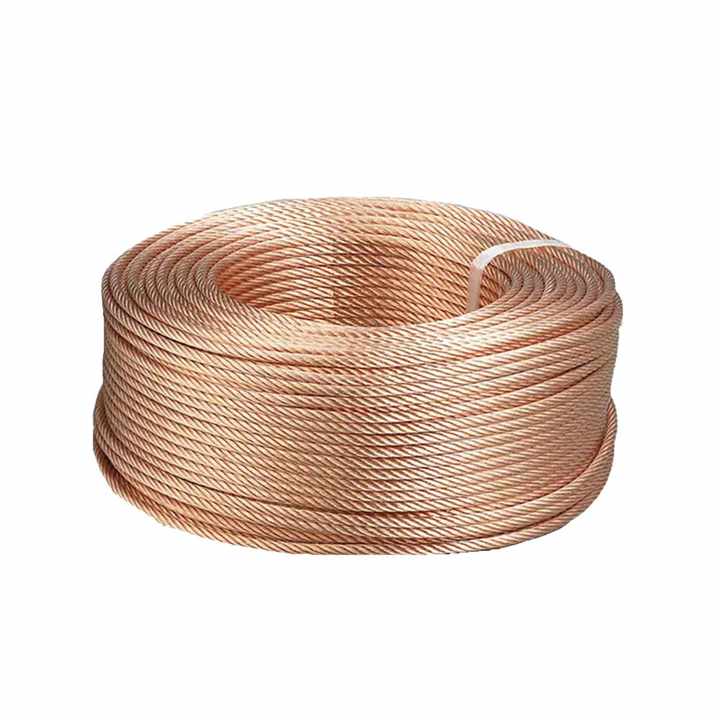 Braided Copper Wire Drain Cable Electric Stranded Round Bare Spiral Flexible Grounding Lead ...