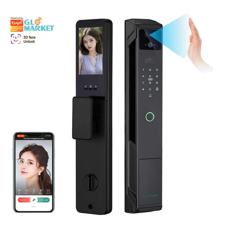 Glomarket Tuya App Smart Door Lock Electronic Automatic 3d Face Recognition Fingerprint Keyless ...