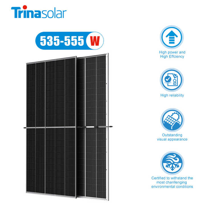 Trina Vertex 555Watt Dual Glass Monocrystalline PV Panels 535W 540W 545W 550W Bifacial Solar ...