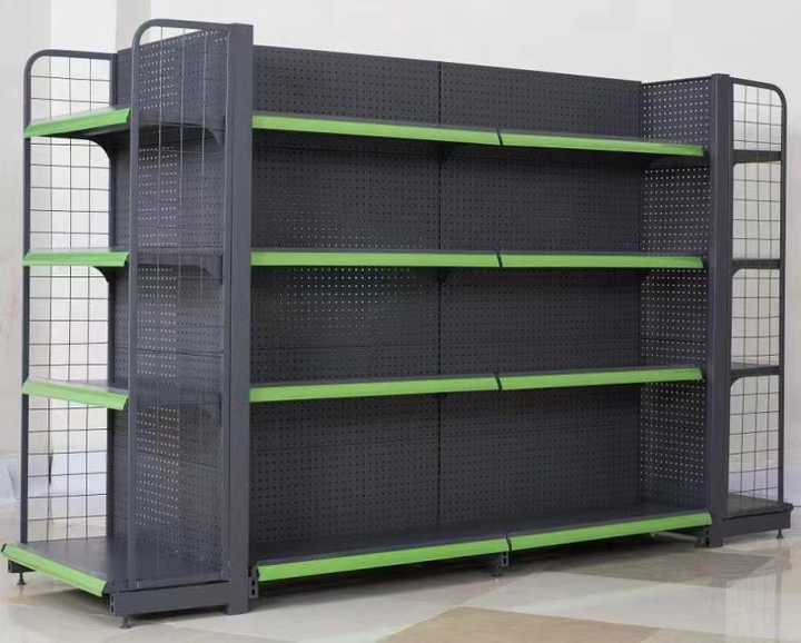 Double Sided Freestanding Gondola Shelving for Supermarket Retail Store Shop Display Shelving ...