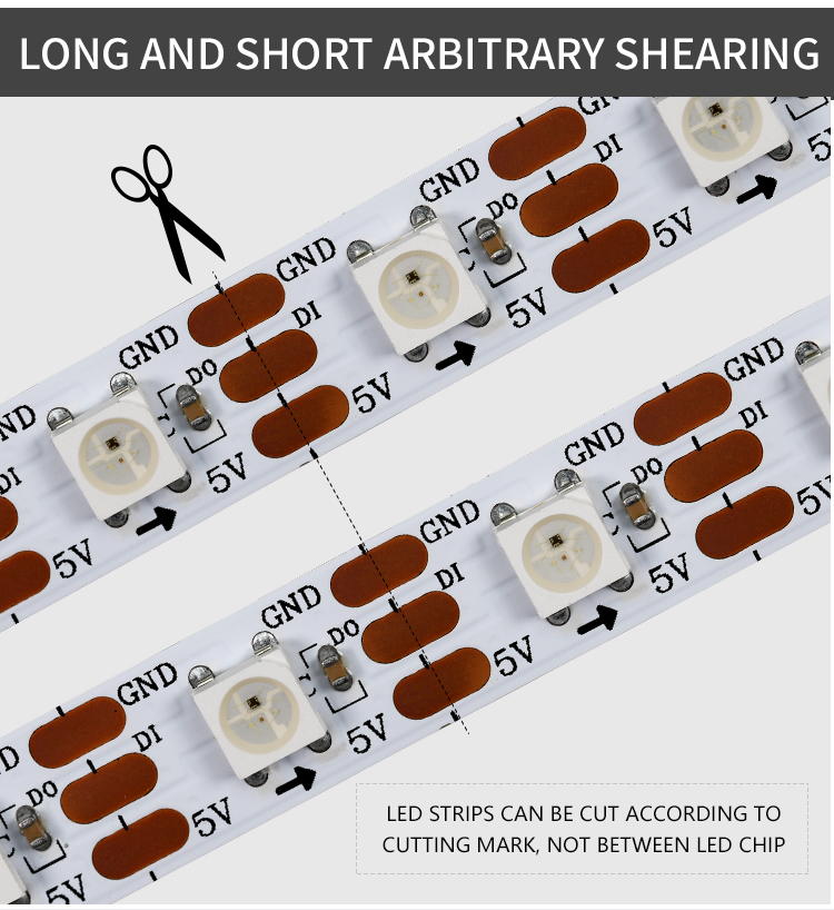 1m 2m 4m 5m 5V WS2812B 5050 Individually Addressable Rgb Magic Digital ...