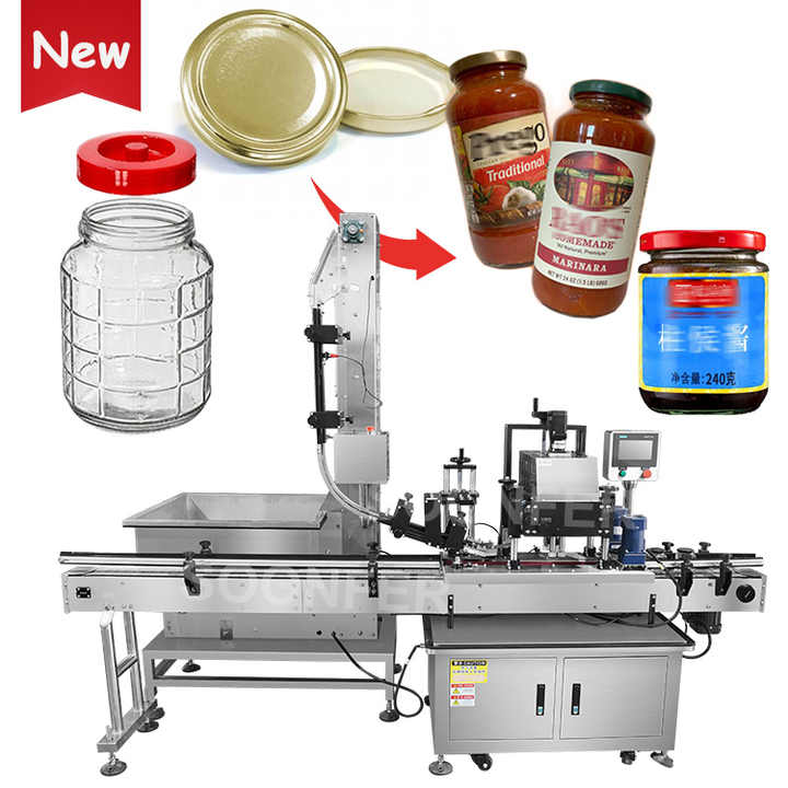 Fully automatic round aluminum plastic lid capping machine pickles ...