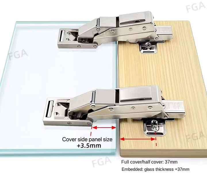 Non-Opening Frameless Glass Door Mirror Cabinet Hinge 110 Degree ...