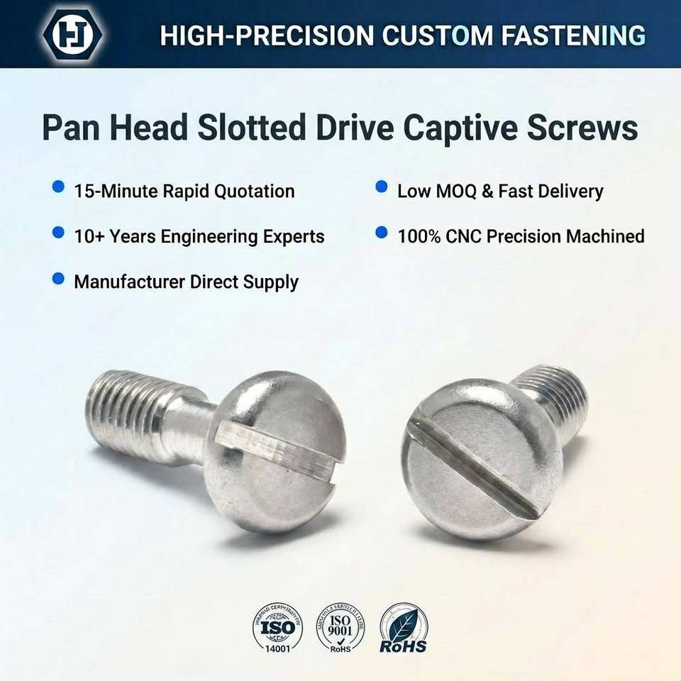 Slotted Drive Pan Head Captive Screw Stainless Steel Panel Fastener ...