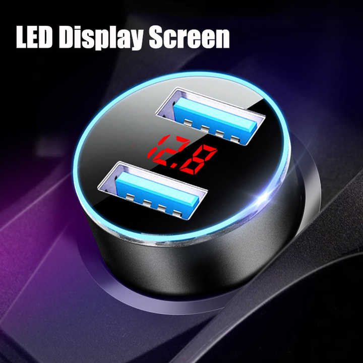 Wholesale 3.1A Dual USB Car Charger Adapter Quick 2 Port 18W Output LED Display OVP OTP 12-24V ...