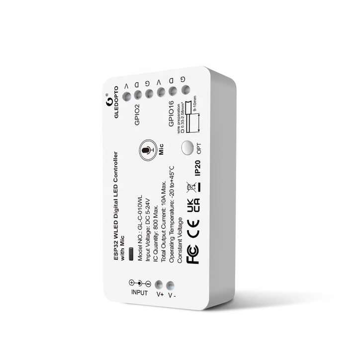 2024 HOT Gledopto ESP32 WLED Digital LED Controller with Mic
