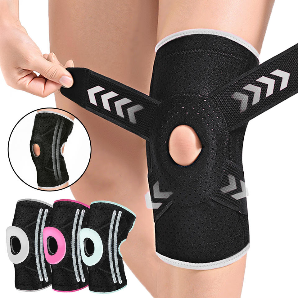 Custom Gym Volleyball Sport Silicone Spring Knit Knee Pads Compression ...