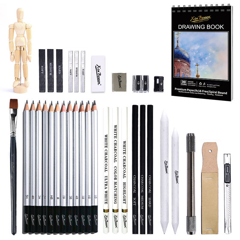 Xin Bowen Professional 35-PC Art Set Sketch Pencil for Drawing Sketches ...