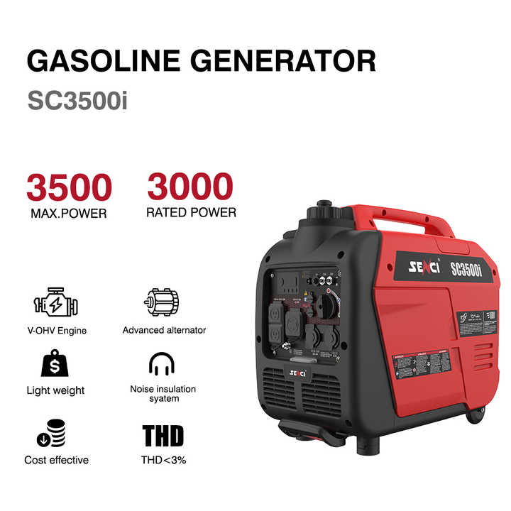 Senci Dual Fuel Generator - 3500W Silent Power for Home & Camping
