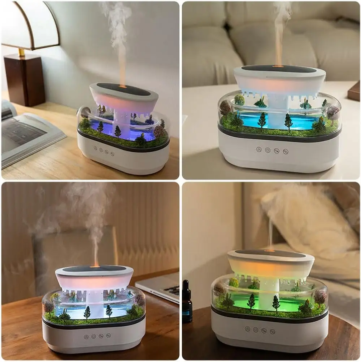 Cloud Rain Aroma Diffuser 7 Colors Rainfall Humidifier with Rain Sounds ...