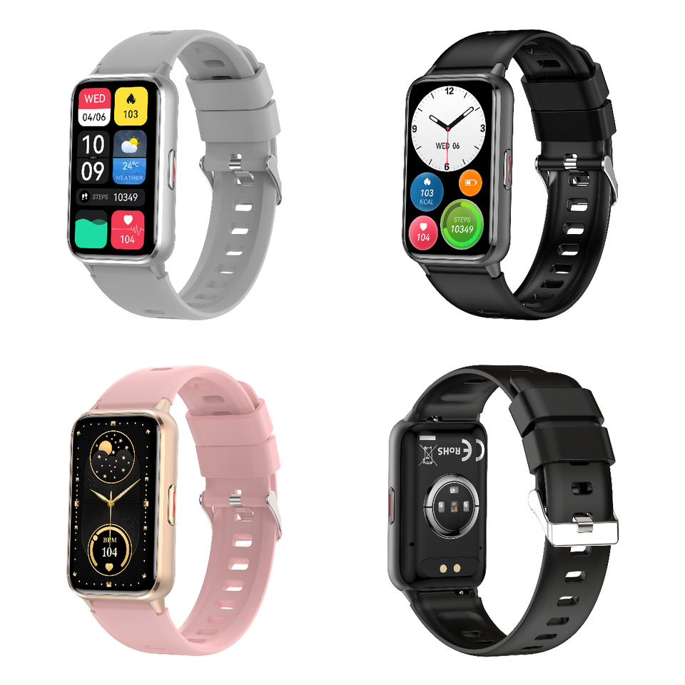 Long-Bar Square Smartwatch 1.47" AMOLED 200mAh Battery Heart Rate ...