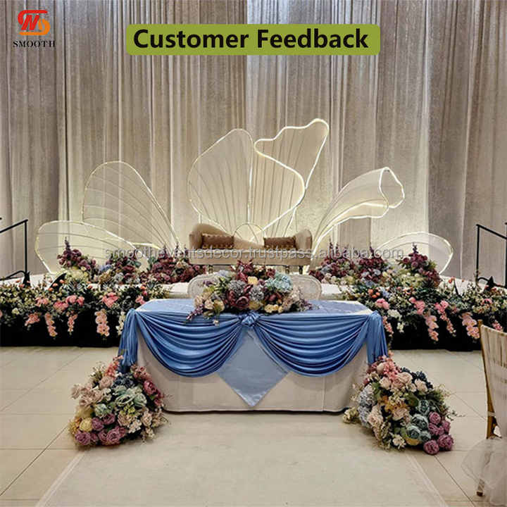 SMOOTH New Trend Petal Shape Stage Decoration Iron Backdrop Wedding ...
