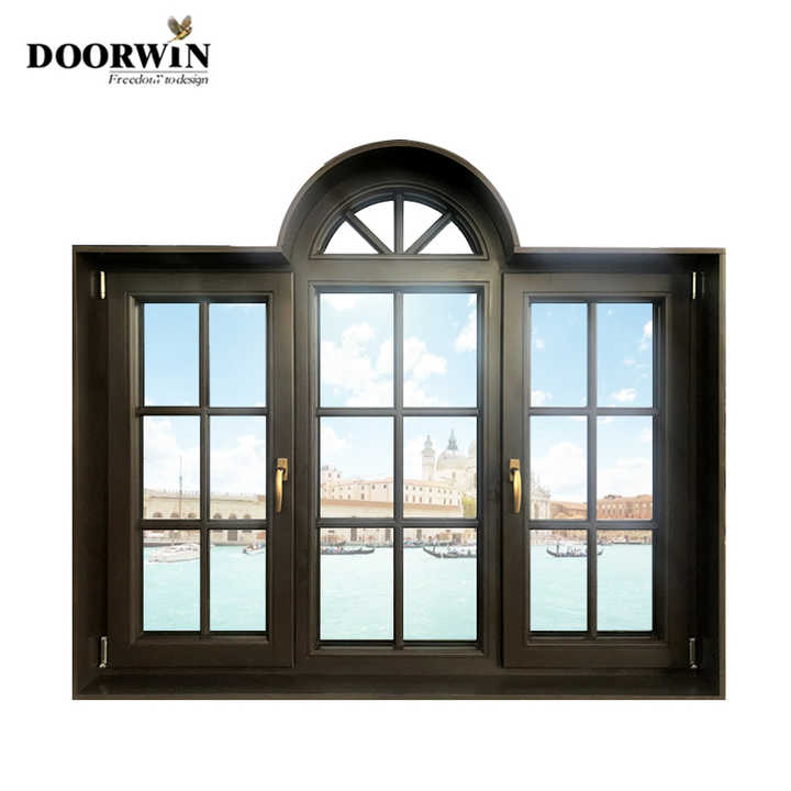 Doorwin Vintage Grill Design Black Window Sound Proof Aluminum Wood ...