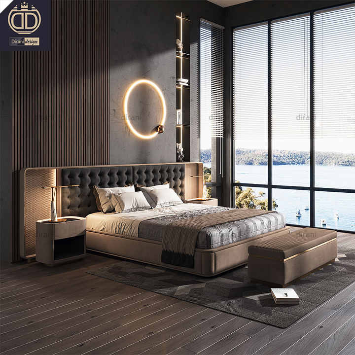 High End Leather Luxury Double King Size House Bedroom Furniture