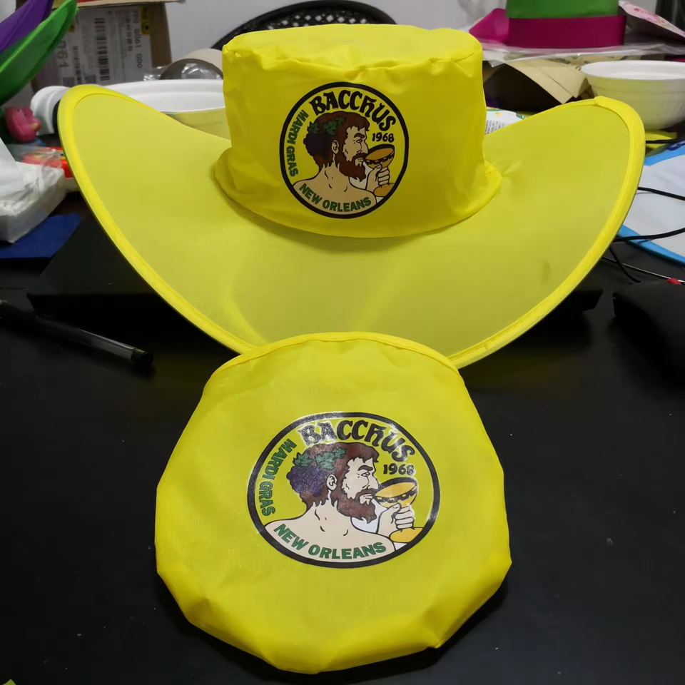 Promotional Folding Cowboy Hat With Pouch Custom Polyester Foldable Hat ...