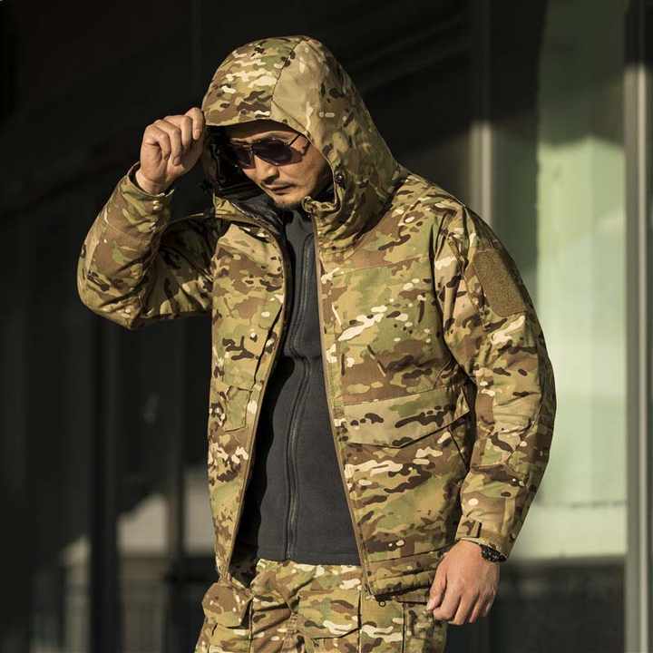 Men's Tactical Softshell Waterproof Jacket Black Camouflage Fleece for ...