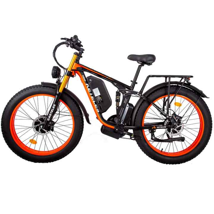 Wholesale Price Full Suspension Electric Bike Keteles 26in Fat Tire E-Bike 2000W 23AH Electric ...