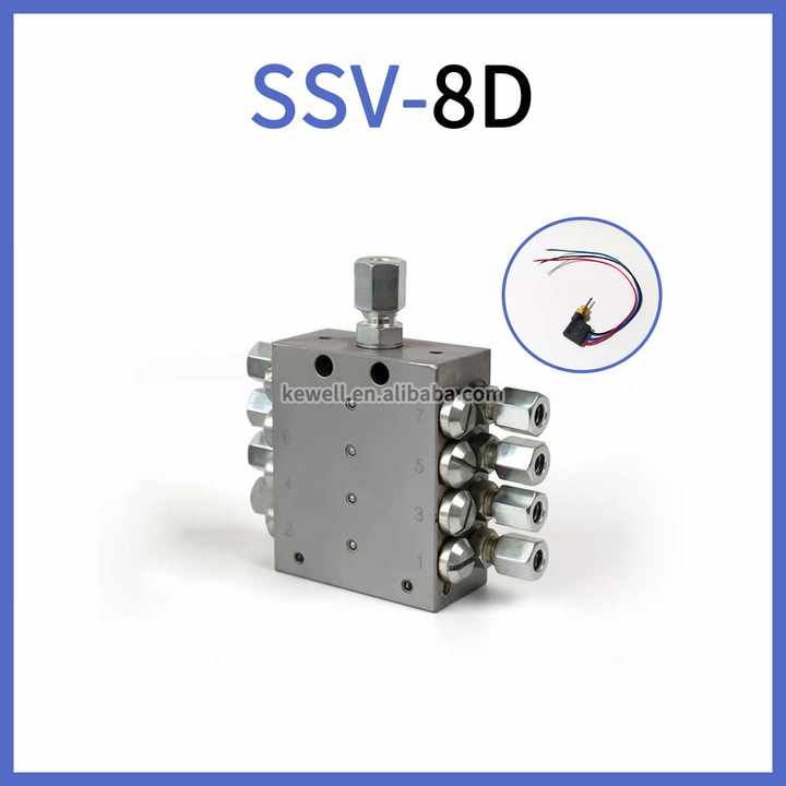 SSV8D Manifold Progressive Lubrication Lobe Metering Grease Dispenser Block Device Oil Divider ...