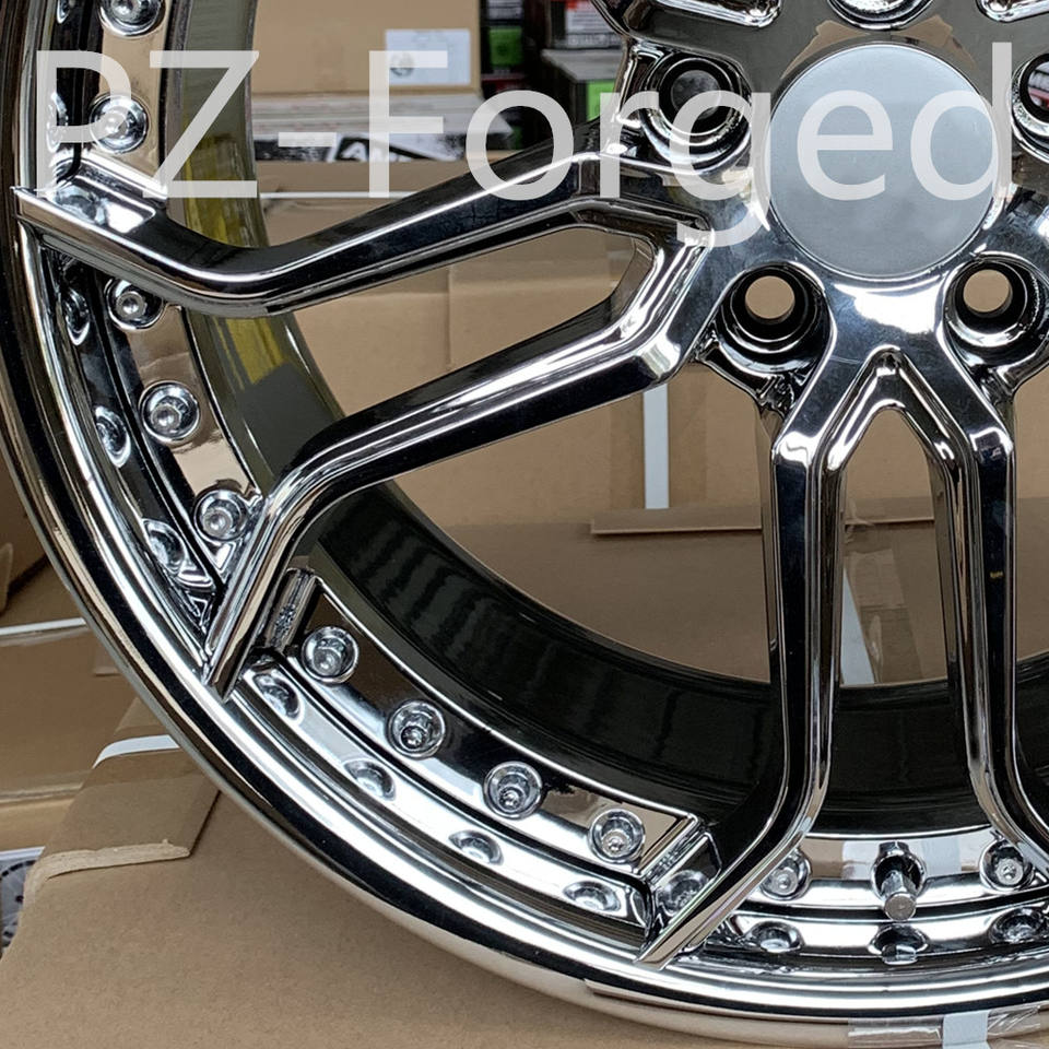 PENGZHEN New Custom 2 Piece Chrome Forged Aluminium Alloy Five Spoke ...