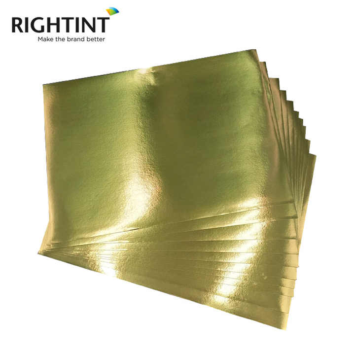 Factory price glossy gold aluminum foil self adhesive metal paper sheet ...