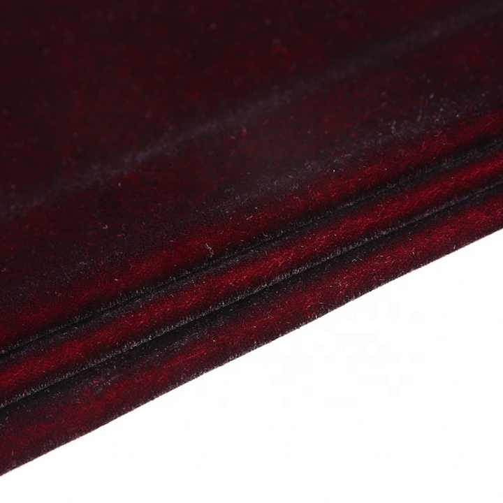 Free sample custom tela india velour woven 100% polyester wine red ...
