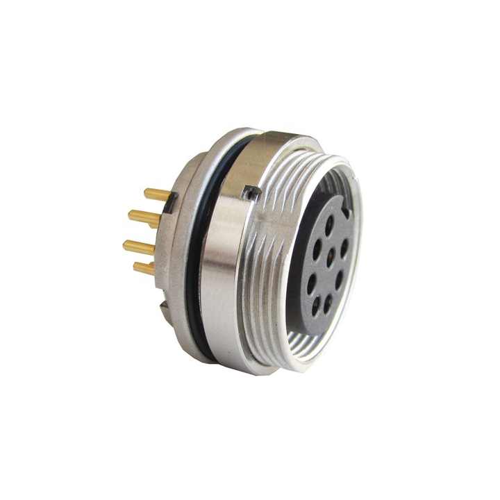 DIN 8 Pin Connector M16 8P Female Panel Mount - IP67 Waterproof