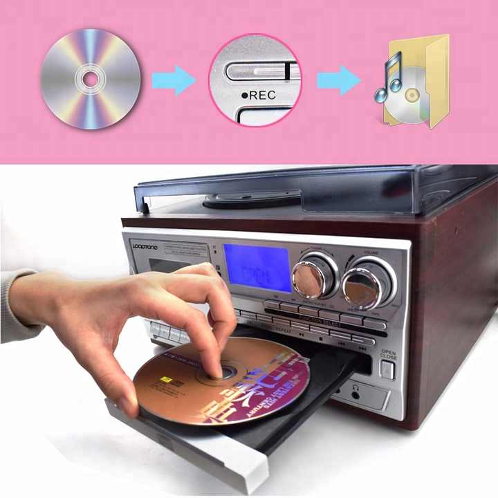 Multi turntable player&vinyl player with CD Player/USB/SD Record/AUX ...