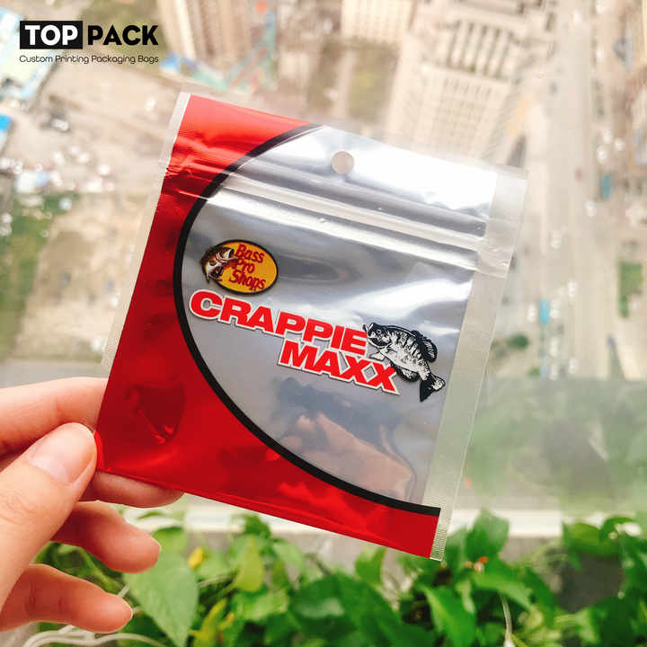 Custom Print Ziplock Soft Plastic Fishing Worm Bait Lure Packaging Bags