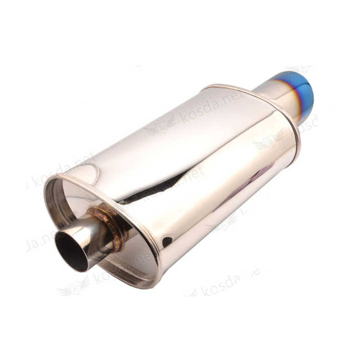 JDM Sport 2.5" Inlet 4" Tip Oval Canister Titanium Racing Car Exhaust ...