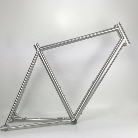 Sandblasted Titanium Cross Bike Frame - Lightweight & Durable