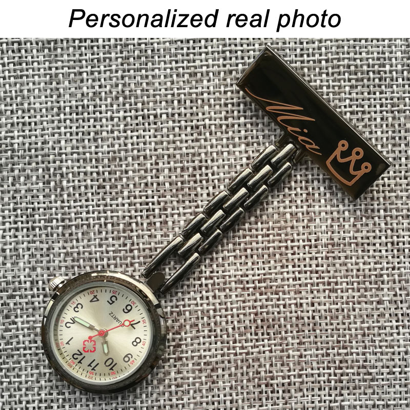 Mens Fob Watch - Nurse Quartz Pocket Watch - Silver Rubber Band