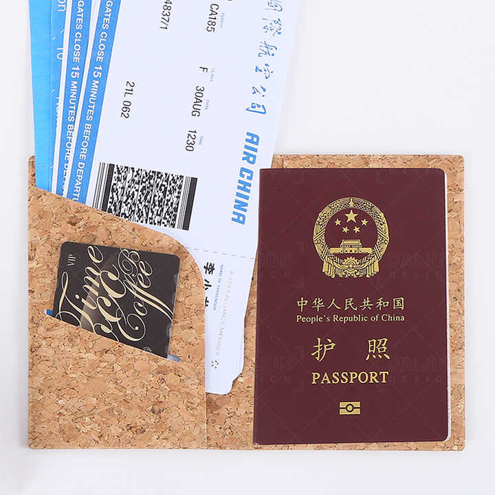 Eco-friendly Cork Passport Organizers - Personalized Covers