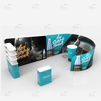 6.5ft Backlit Light Box Counter - Portable Exhibition Display