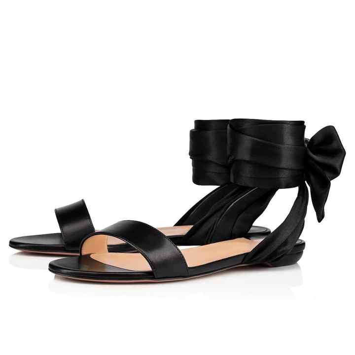 2024 Black Satin Flat Sandals for Women| Alibaba.com