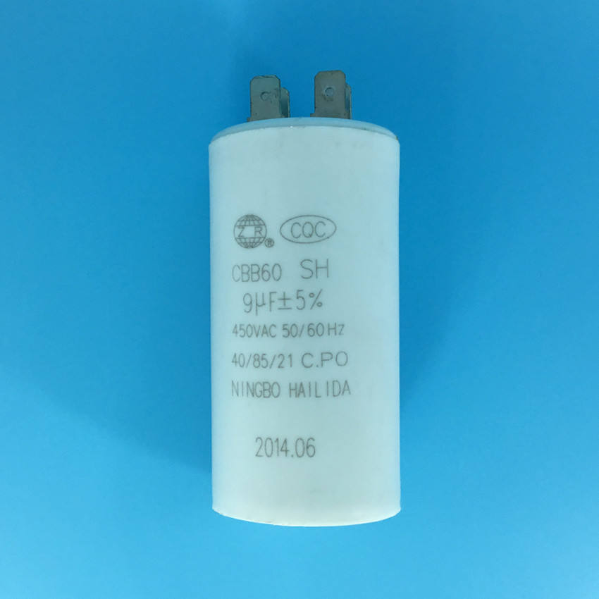 9uF Capacitors 40/85/21 EN60252-1 CBB60 for AC Motors - Reliable ...