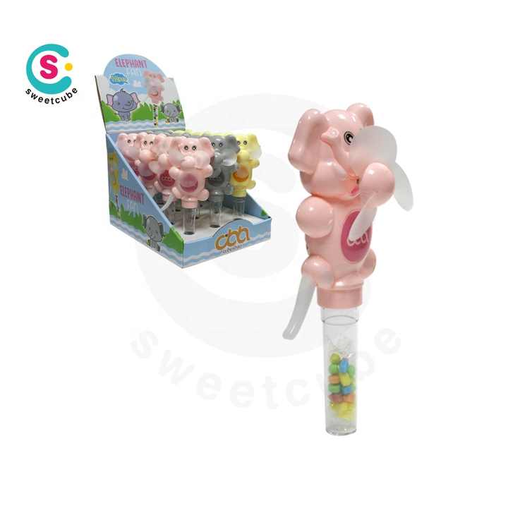 Cartoon Elephant Manual Fan with Candy - Sweetcube Promotional Toy