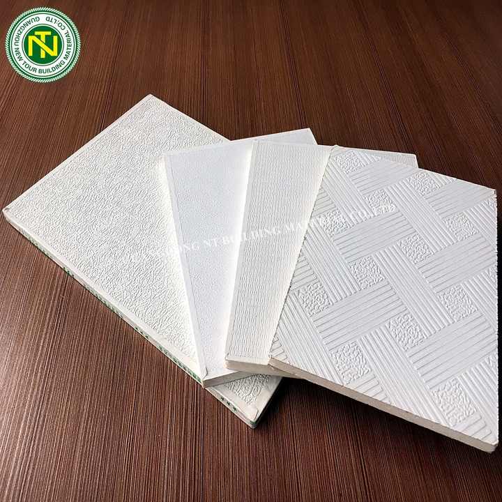 60x60 Gypsum Foil Back PVC Laminated Ceiling Tiles