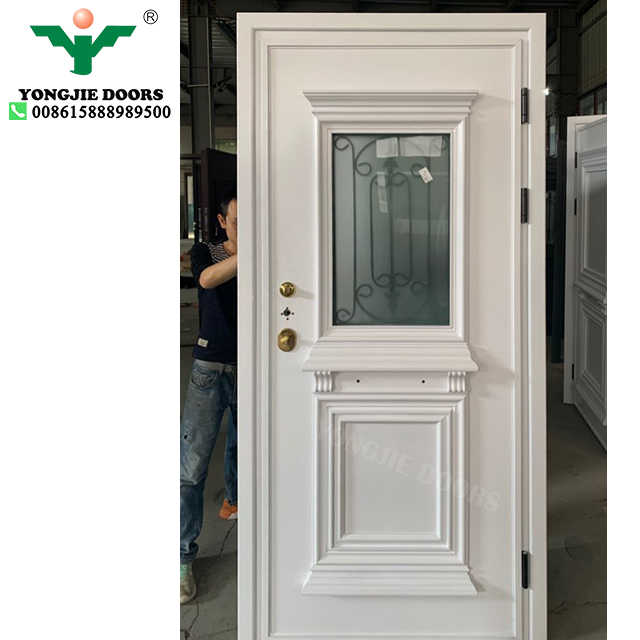 Modern House Iron Pipe Door Design - Wrought Iron & Glass