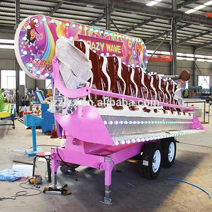 Carnival Game Trailer Mounted Amusement Ride Crazy Wave